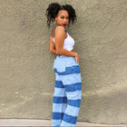 High Waisted Women's Straight Jeans Two Tone Jeans Patchwork Jeans ...