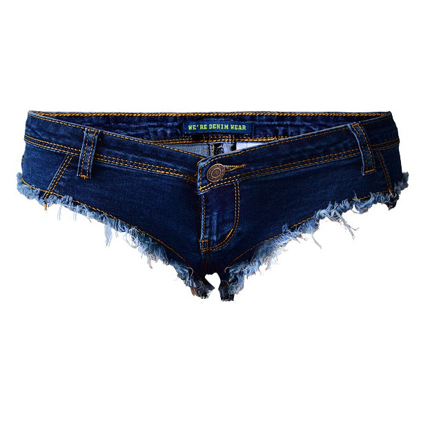 Mini Denim Shorts Cut Off Low Rise Waist Thong Jean Shorts – HiHalley