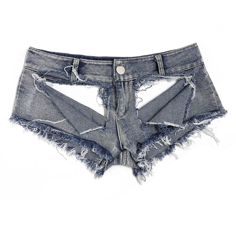 Casual Women's Low Rise Distressed Mini Denim Shorts – HiHalley