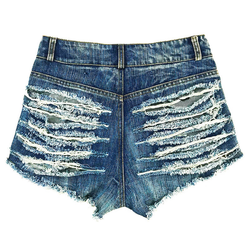 Hot Nightclub Bar Women's High Waisted Ripped Mini Denim Shorts – HiHalley