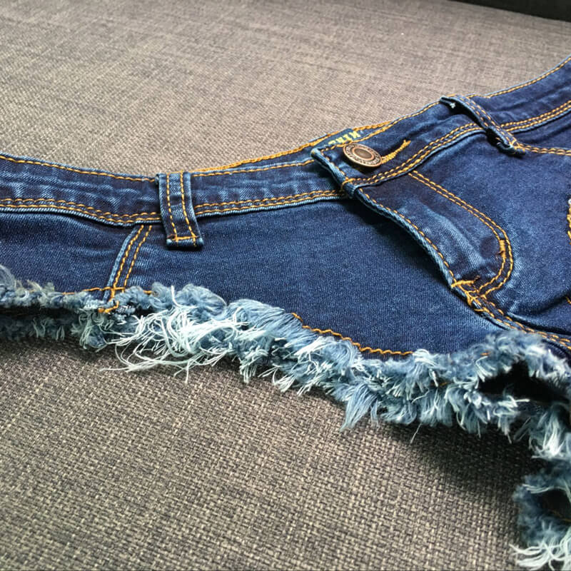 Mini Denim Shorts Cut Off Low Rise Waist Thong Jean Shorts – HiHalley