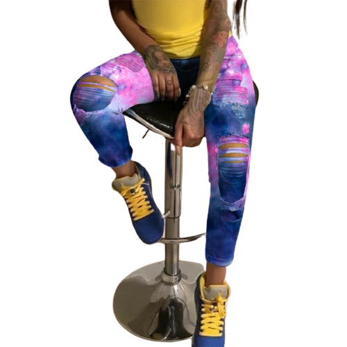 Women Slim Pencil Jeans Ripped Jeans Fashionable Skinny Jeans – HiHalley