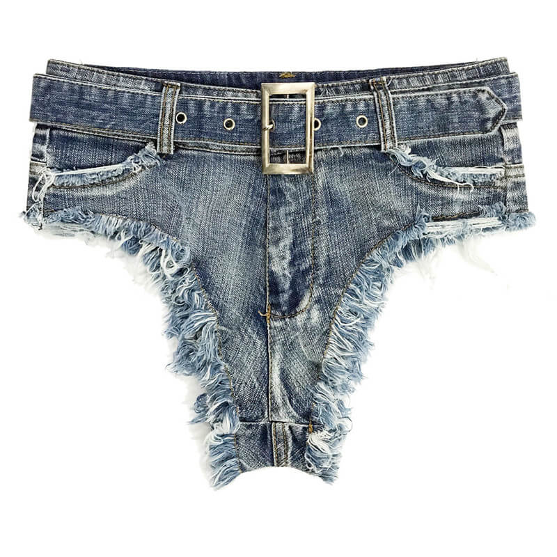 Women's High Waisted Thong Jean Shorts Mini Denim Shorts – HiHalley