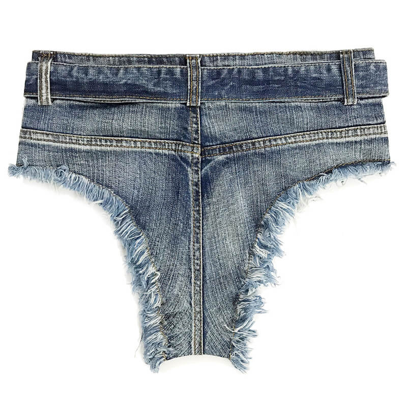 Women's High Waisted Thong Jean Shorts Mini Denim Shorts – HiHalley